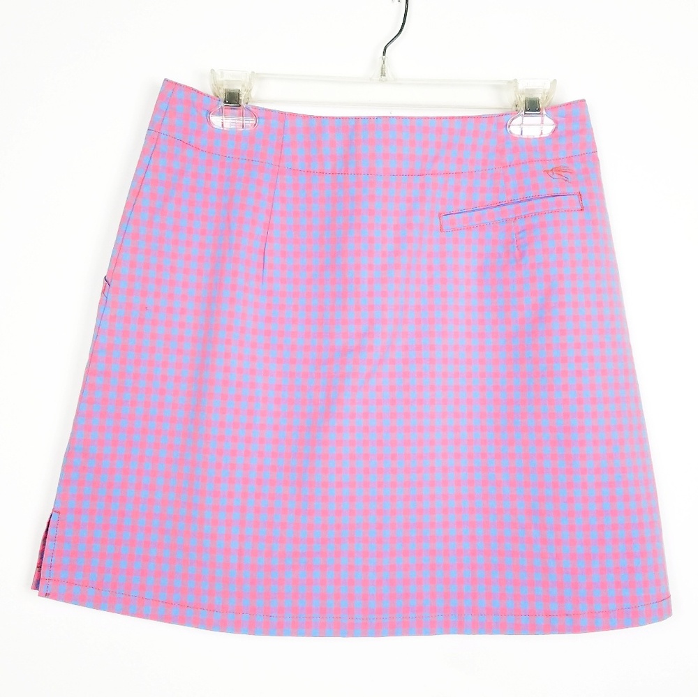 Kartel Preppy Checker Style Skirt Pink And Blue - Gem